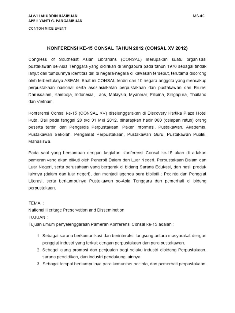 Contoh Mice Event | PDF