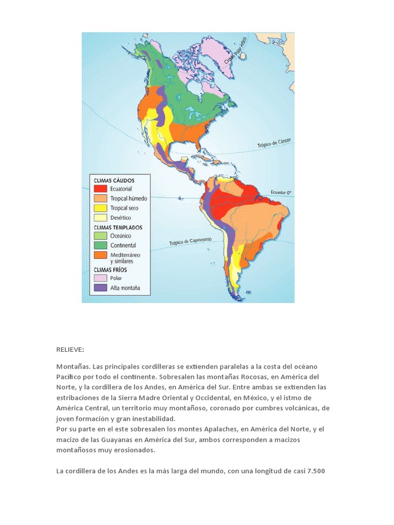 Clima y Relieve de America | PDF | Clima | Américas