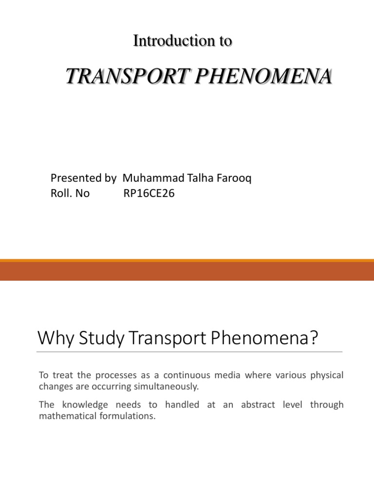 An Introduction to the Fundamental Concepts of Transport Phenomena ...