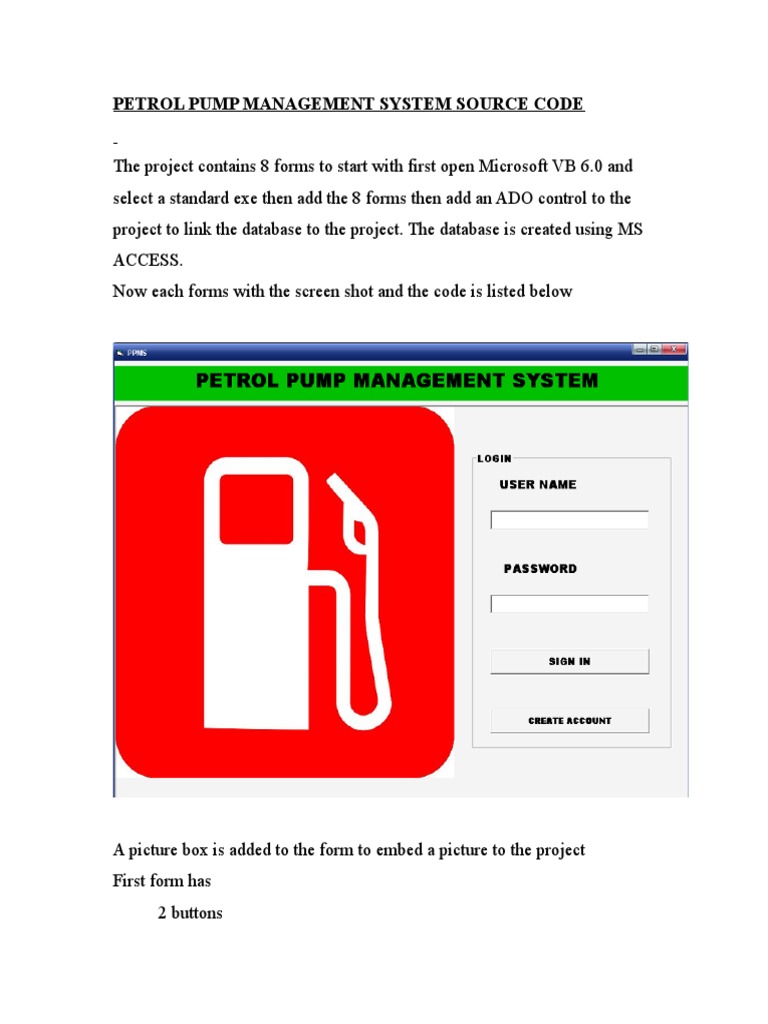 Petrol Pump Management System Source Code | PDF | Menu (Computing ...