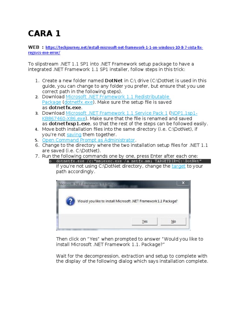A Step-by-Step Guide to Installing Microsoft .NET Framework 1.1 on ...
