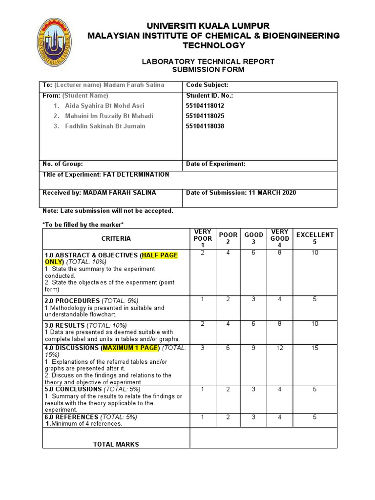 Fat Lab Report | PDF | Lipid | Solubility
