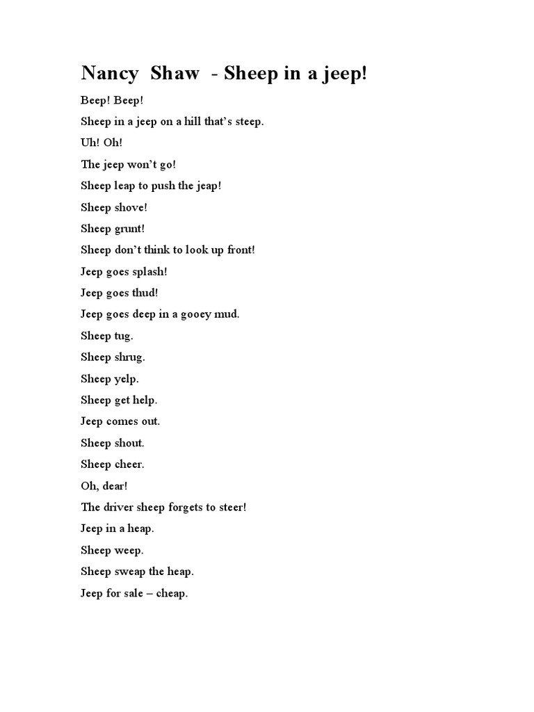 Sheep in A Jeep | PDF