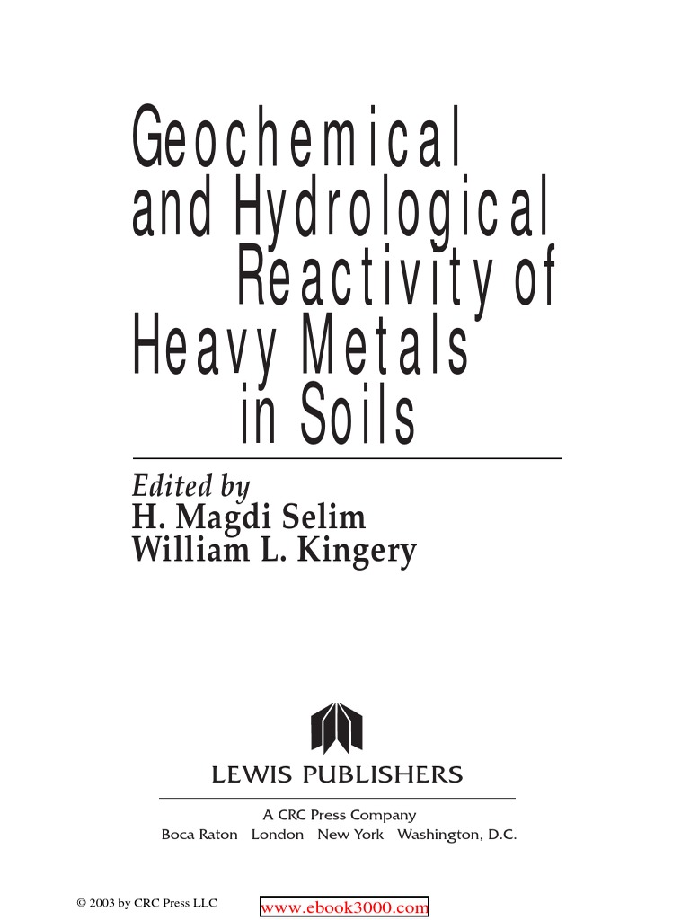 Geochemical and Hydrological Reactivity of Heavy Metals in Soils PDF | PDF | Diffusion | Colloid