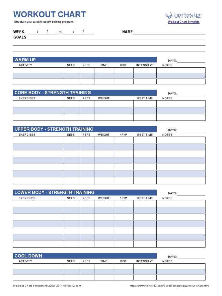 Workout Chart | PDF | Strength Training | Hobbies
