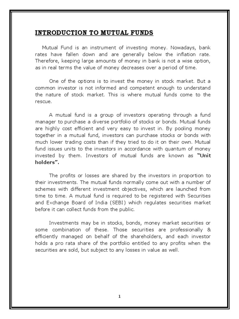 Introduction to Mutual Funds Guide | PDF | Institutional Investors | Stocks
