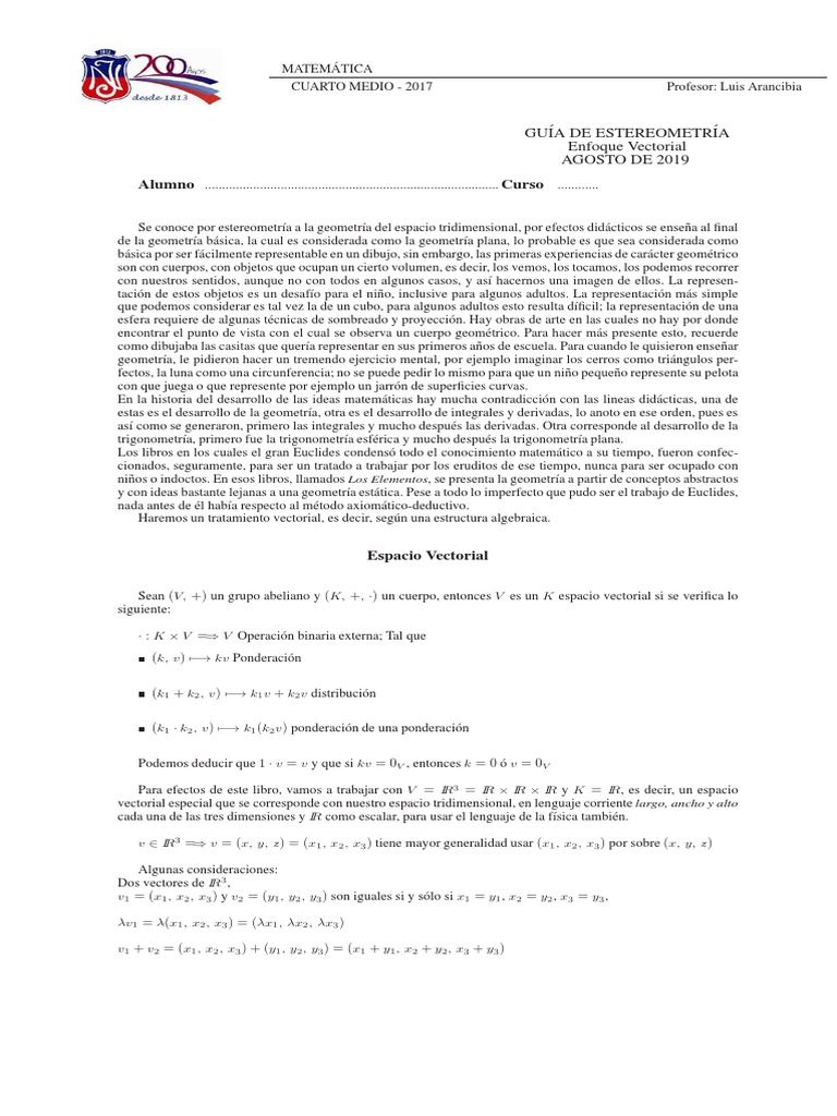 4° Matemática Estereometria | PDF | Geometria plana) | Línea (geometría)