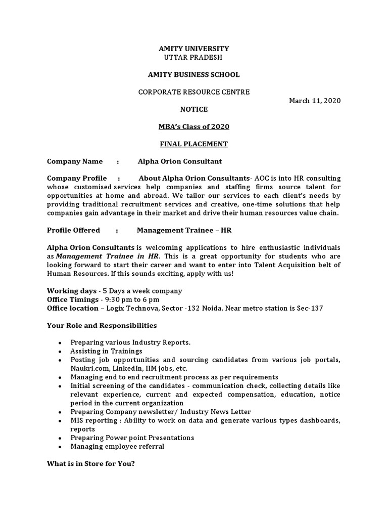 179a9revised Final Placement Notice Alpha Orion 2020 | PDF ...