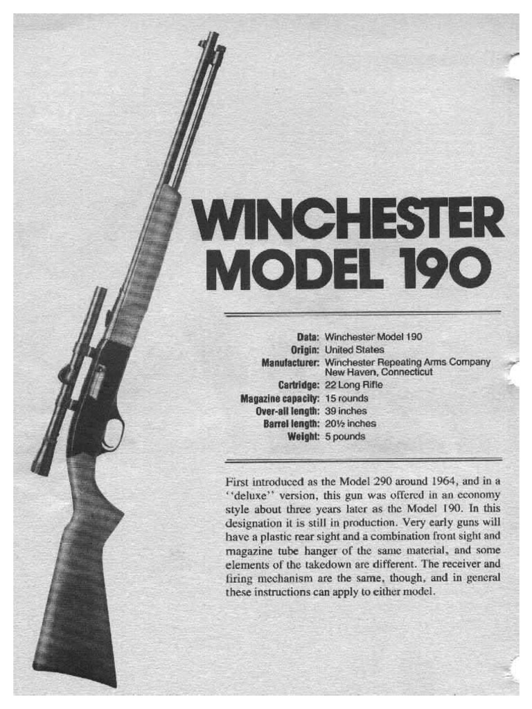 Winchester - 190 - EN Manual | PDF