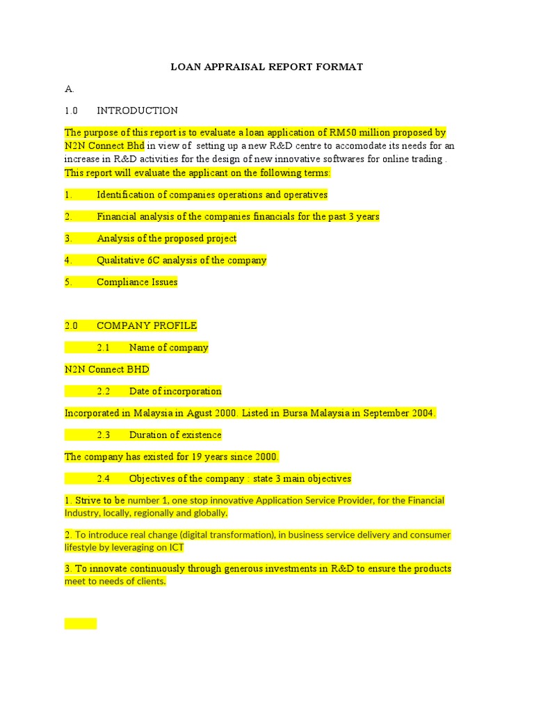 Loan Appraisal Report | PDF | Internal Rate Of Return | Loans