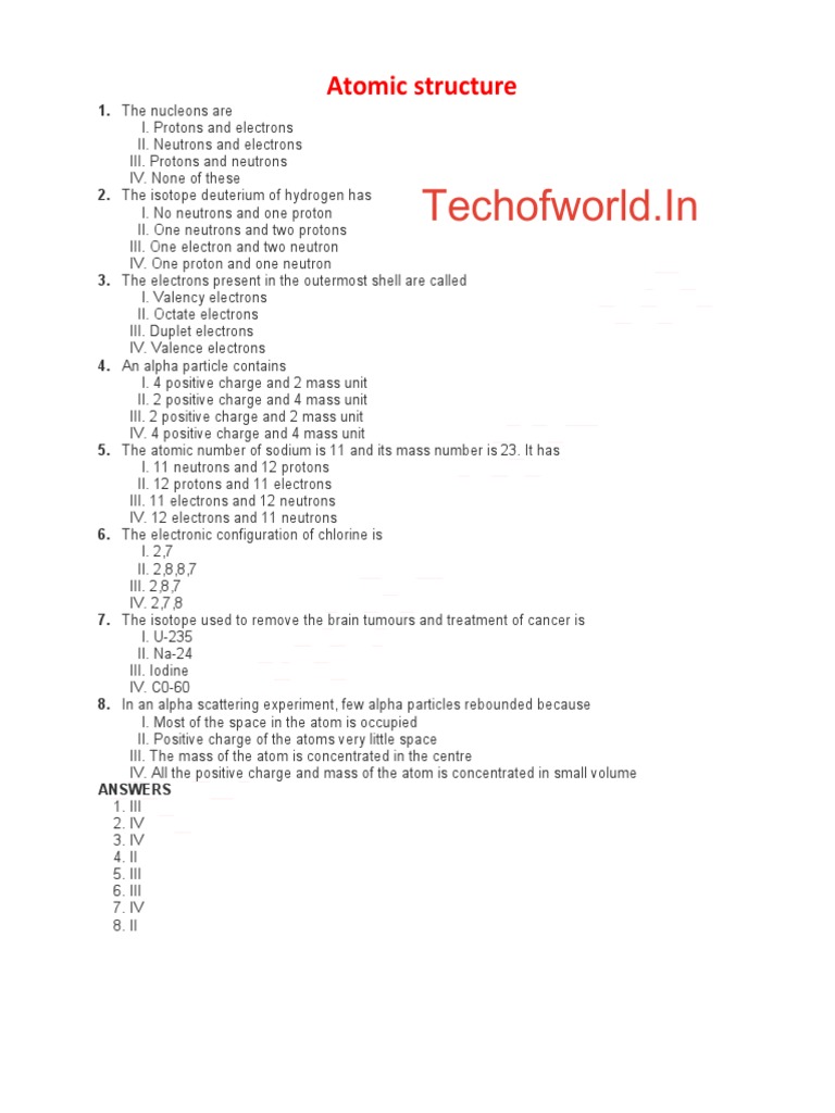 Atomic Structure | PDF | Atoms | Ion