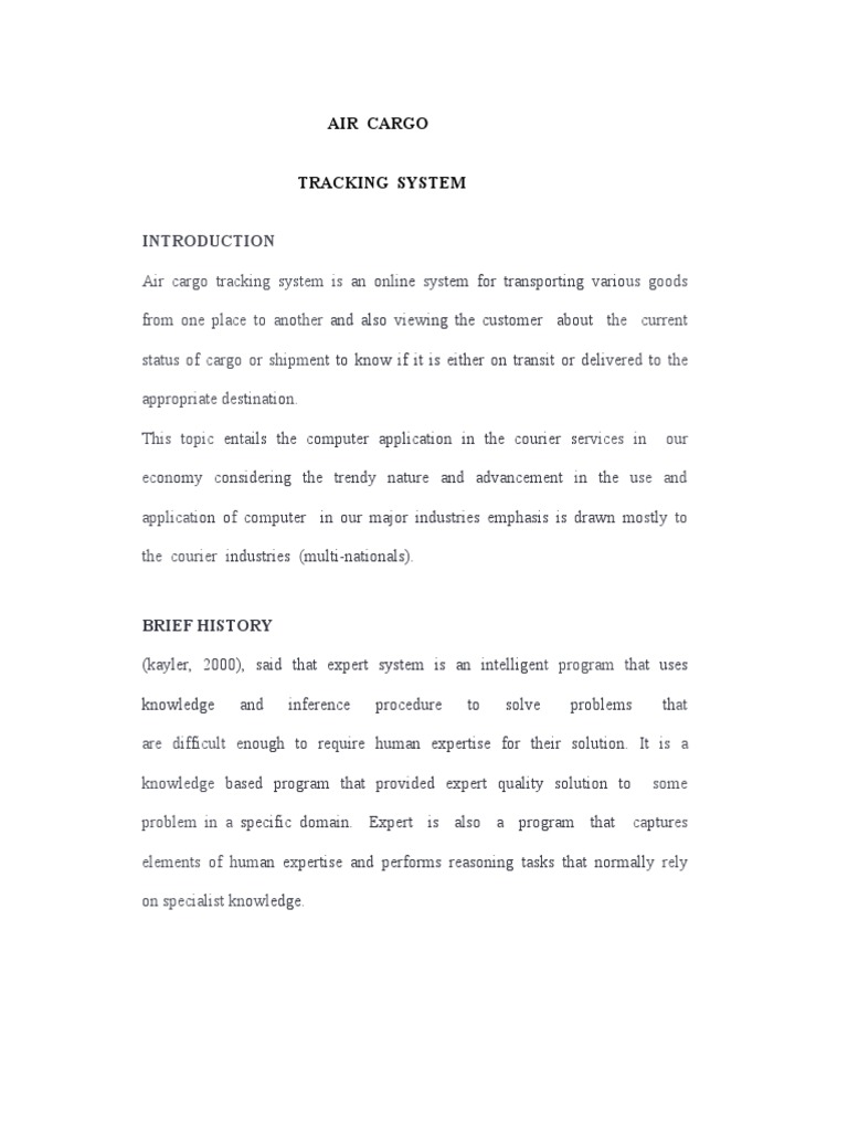 Air Cargo Tracking Syste | PDF | Microsoft Sql Server | Computing