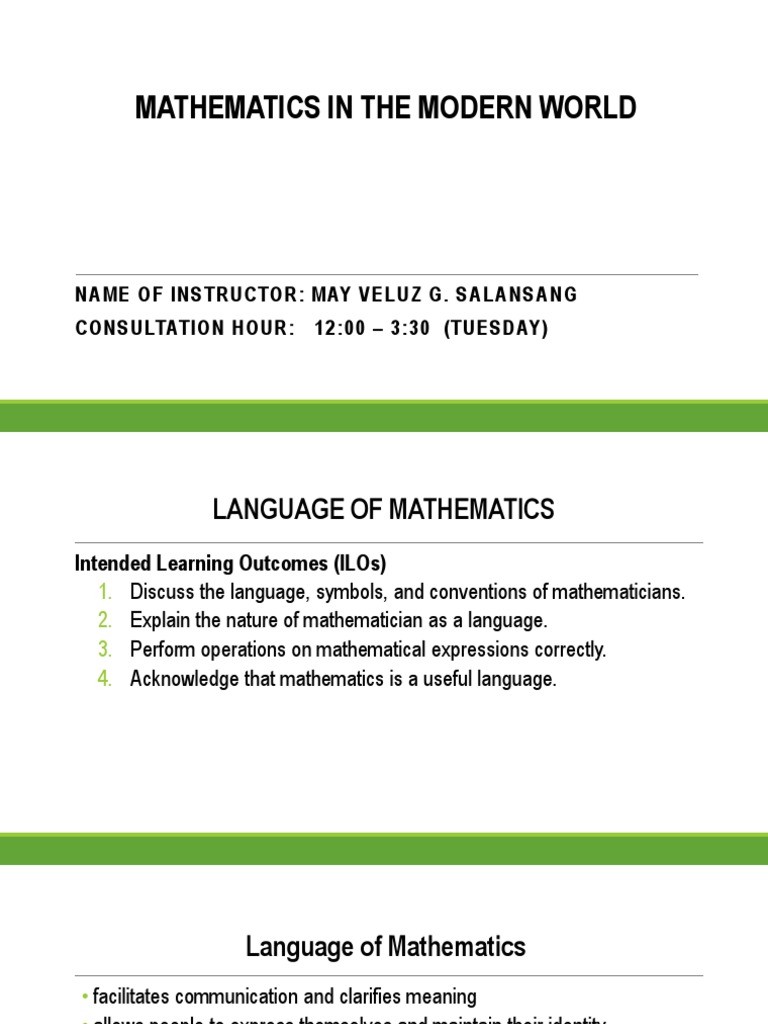Mathematics Language and Symbols - Lec 2 | PDF | Mathematical Logic ...