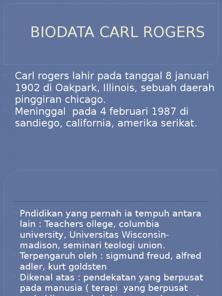 Biodata Carl Rogers | PDF