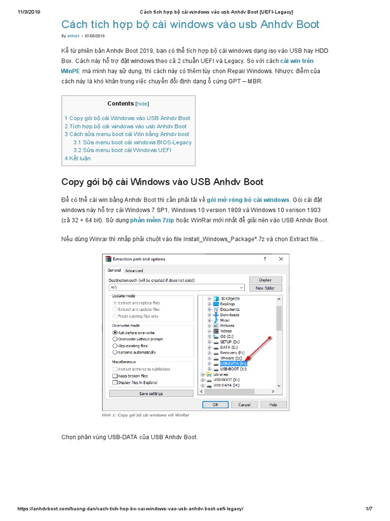 Cách Tích H P B Cài Windows Vào Usb Anhdv Boot (UEFI-Legacy) PDF | PDF