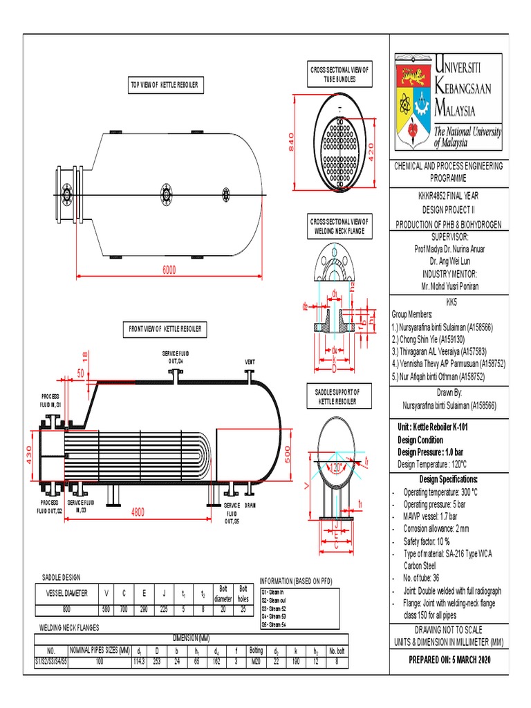 Kettle Reboiler Design Specifications | PDF | Pipe (Fluid Conveyance ...