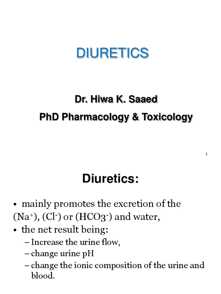 Diuretics 140628134114 Phpapp02 | PDF | Kidney | Drugs