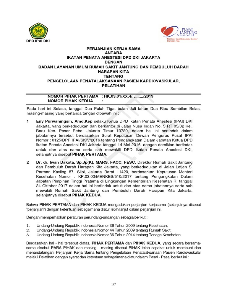 Contoh Surat Perjanjian MOU | PDF