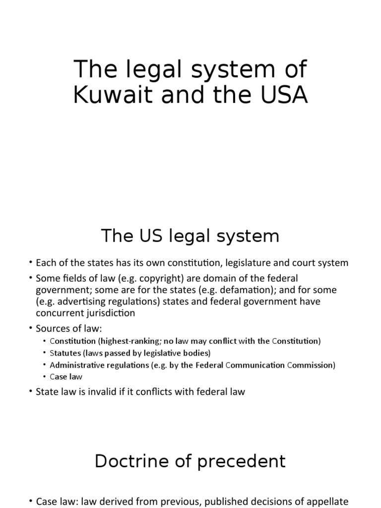 Legal System Kuwait | PDF | Precedent | Sharia