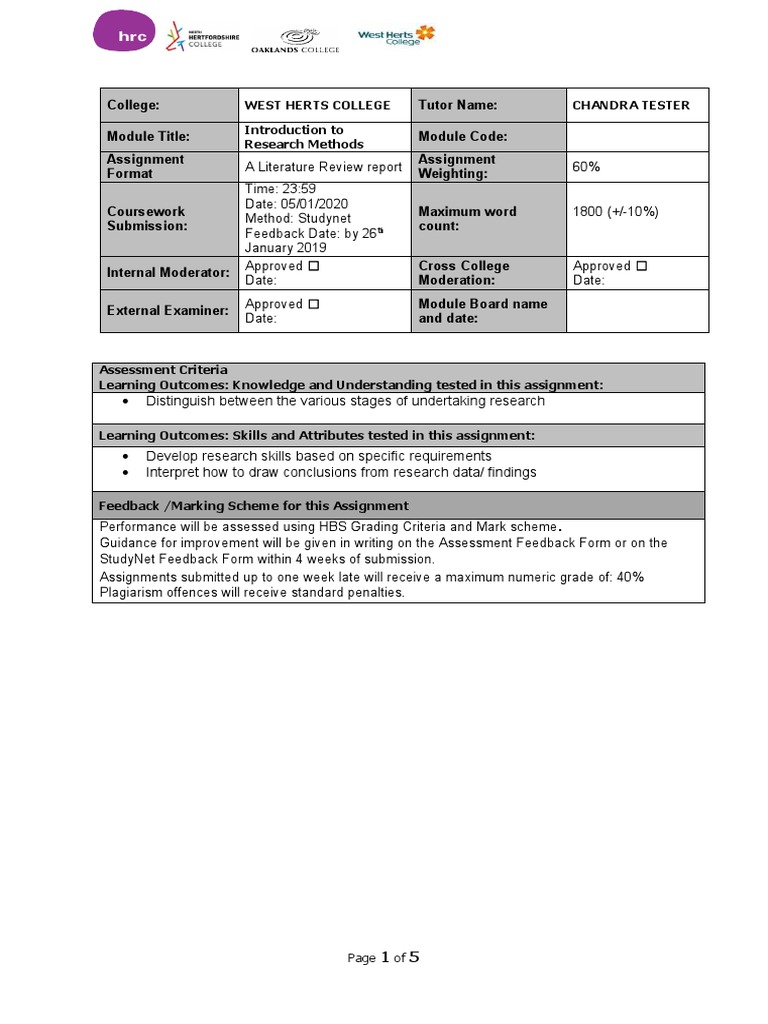 IRM ASSIGNMENT 2 Lit Rev | PDF | Educational Assessment | Taxicab
