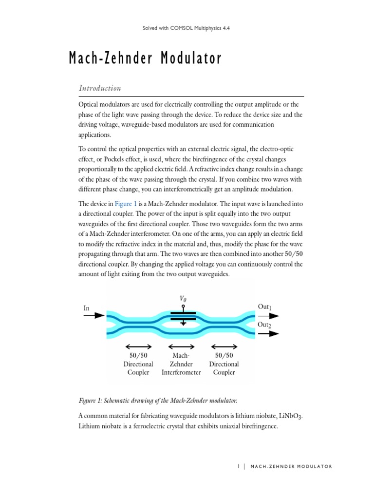 Mach-Zehnder Modulator Simulation Guide | PDF | Waves | Waveguide