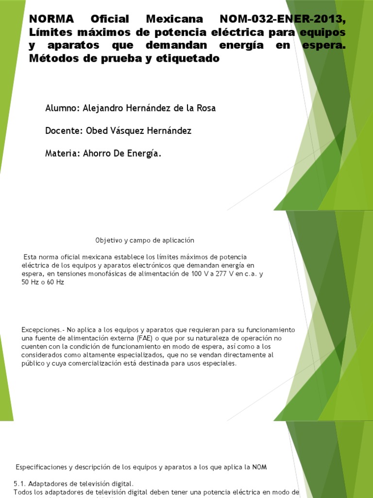 NORMA Oficial Mexicana NOM-032-ENER-2013 | PDF | Tecnología de pantalla ...