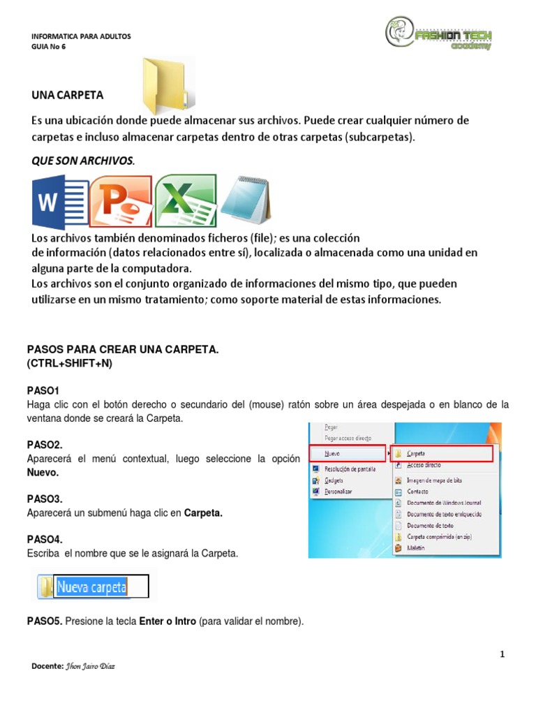 Ejercicio Creacion de Carpetas | PDF | Haga doble clic | Interfaces ...