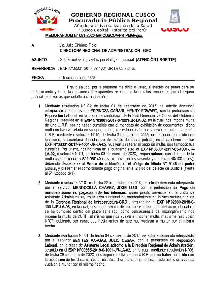 Informe de Multas | PDF | Sentencia (ley) | Gobierno