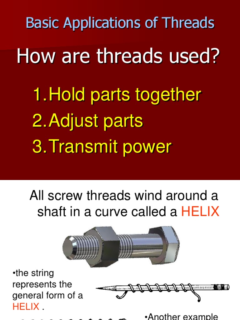 Threads | PDF | Screw | Equipment