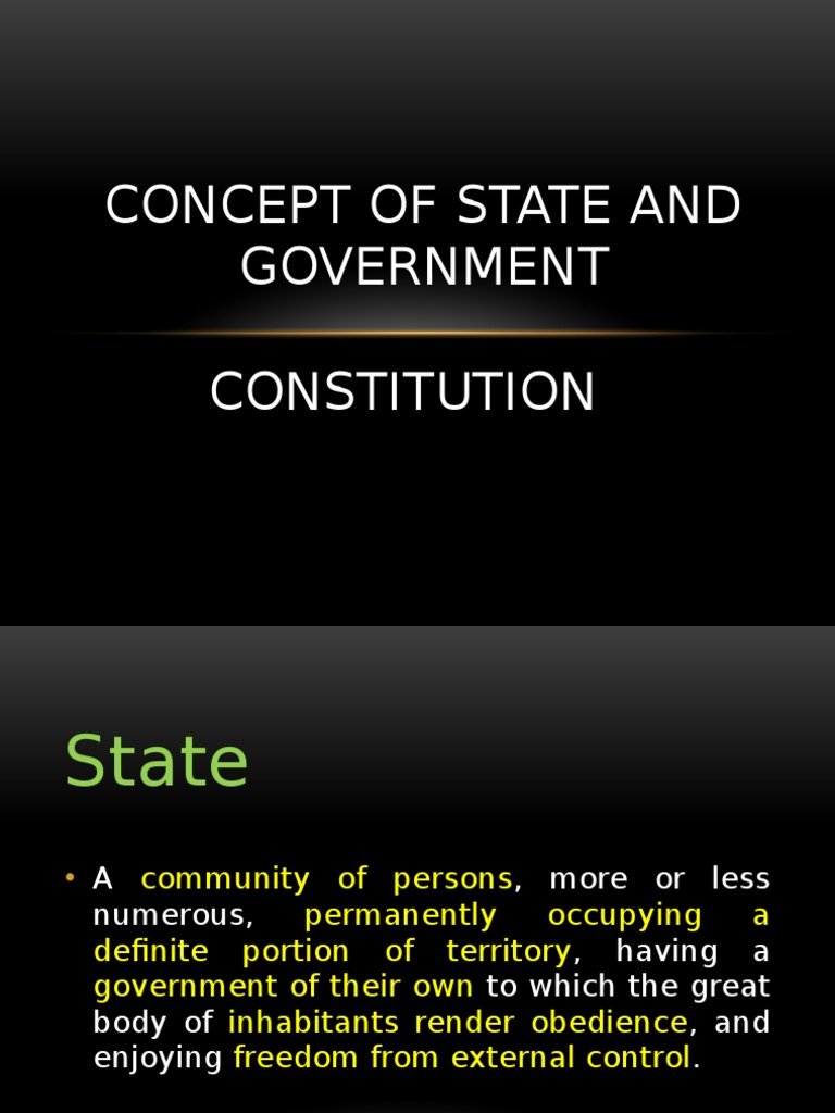Lecture 1 Concept of State and Government | PDF | Sovereign State ...