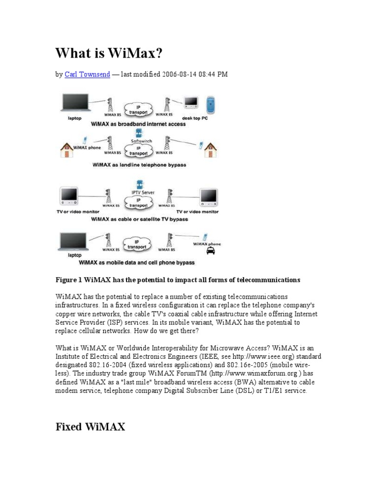 What Is Wimax | PDF | Wi Max | Ip Multimedia Subsystem