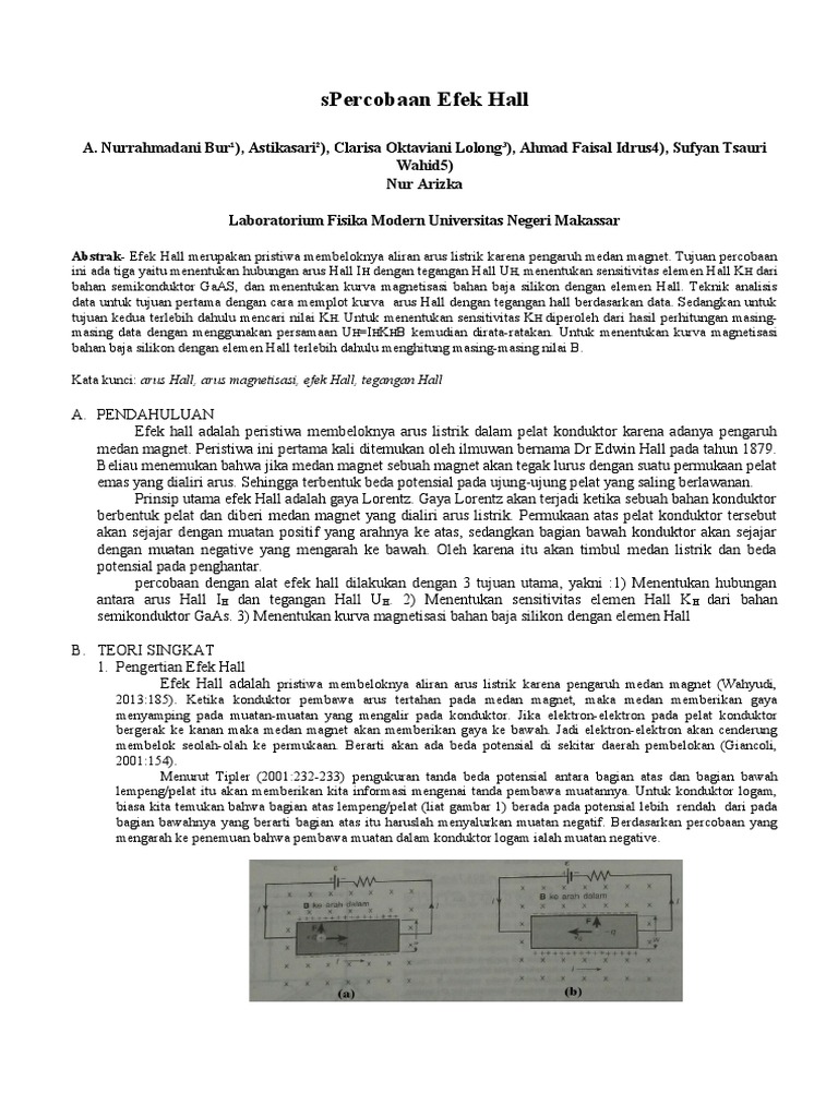 Percobaan Efek Hall pada Semikonduktor | PDF