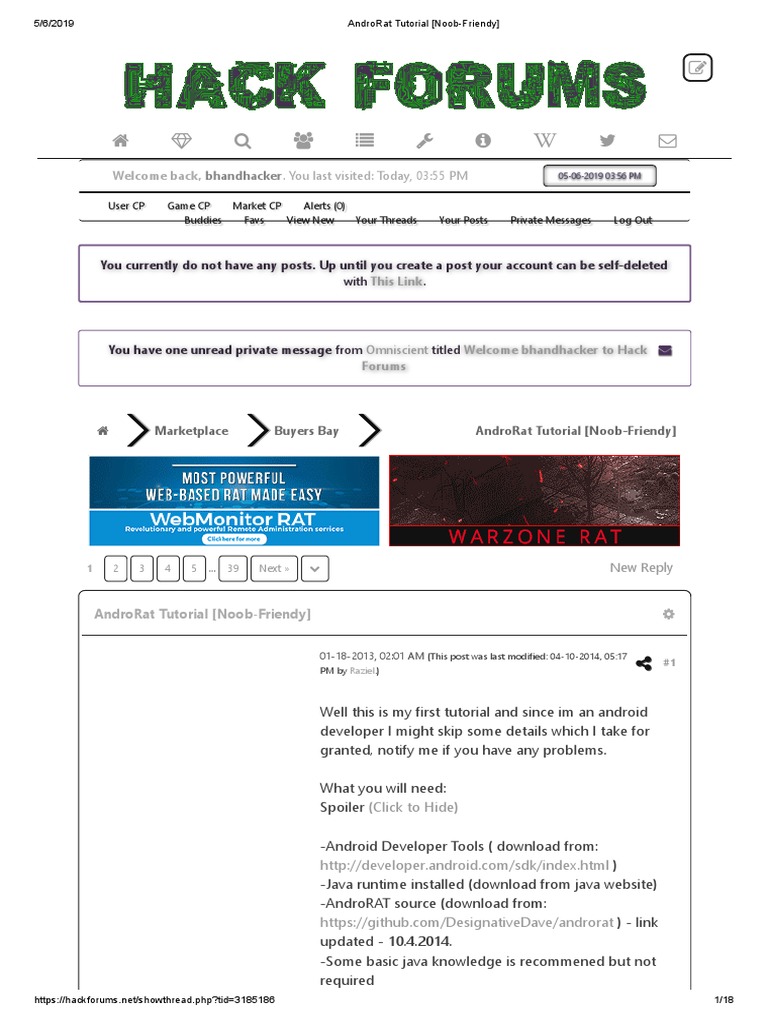 AndroRat Tutorial (Noob-Friendy) | PDF | Emulator | Android (Operating System)