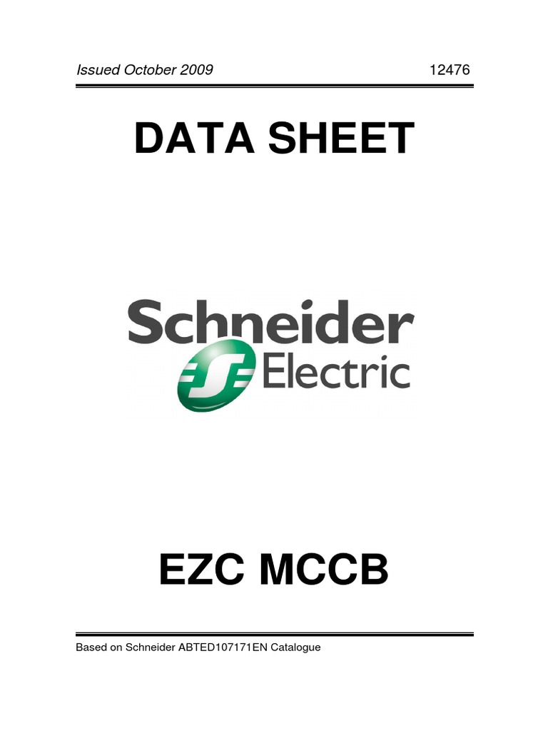 Schneider EZC MCCB PDF | PDF | Alternating Current | Electricity