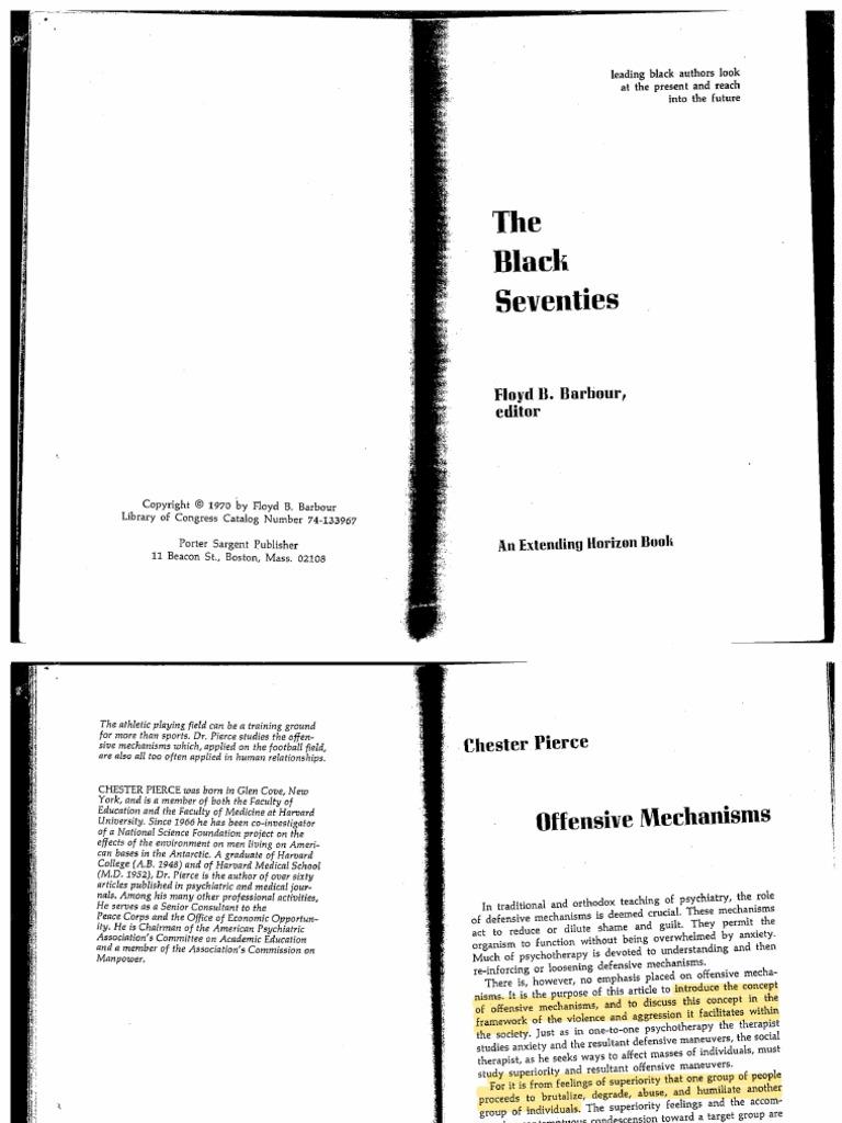 Offensive Mechanisms Chester Pierce | PDF | Psychotherapy | Racism