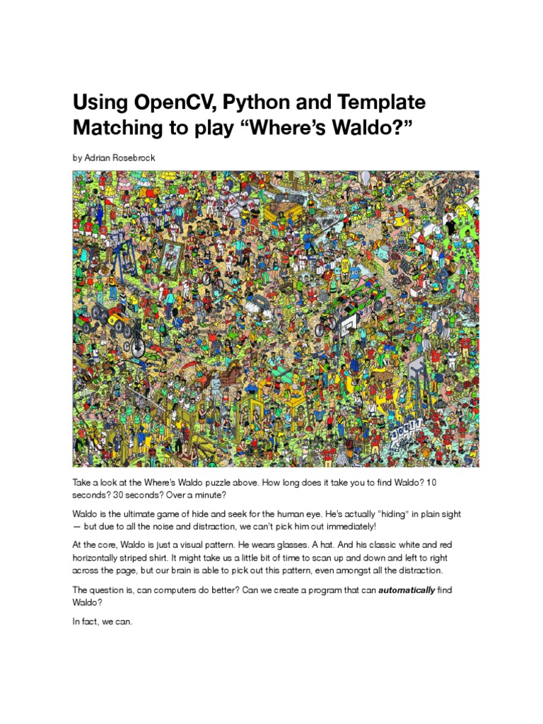 Find Waldo with Python & OpenCV | PDF | Parsing | Computer Vision