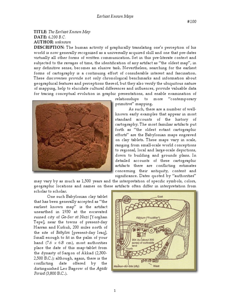 The-Earliest-Known-Map - Jim Siebold | PDF | Cartography | Map