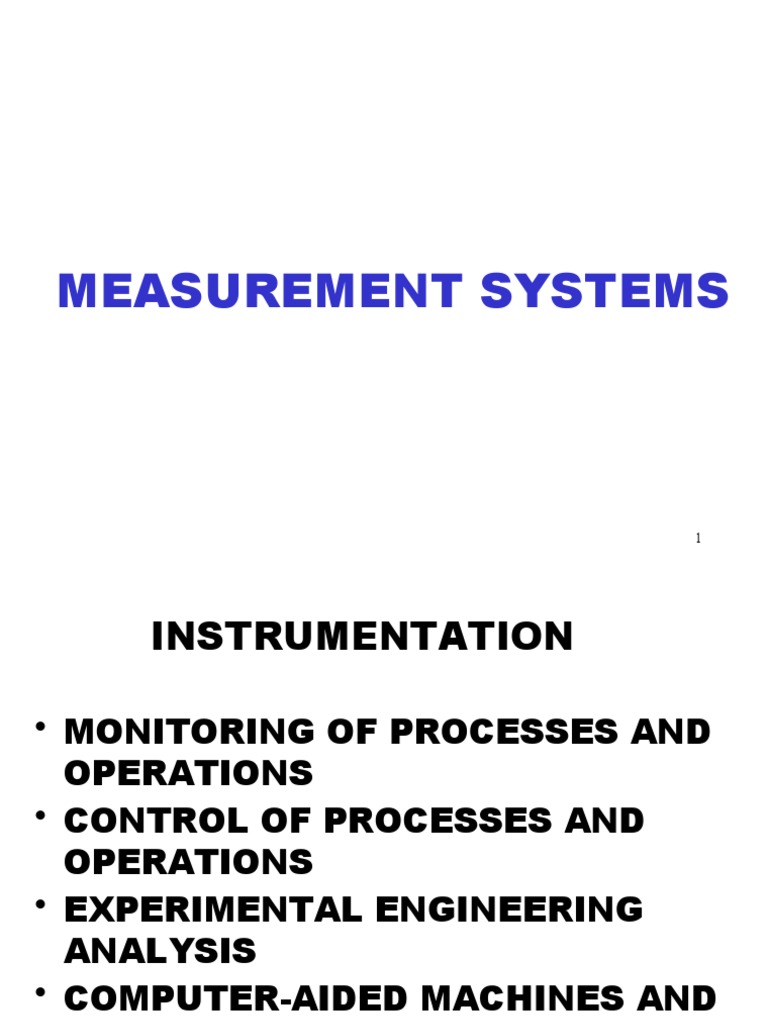 Measurement Systems PG 01 | PDF | System | Sensor