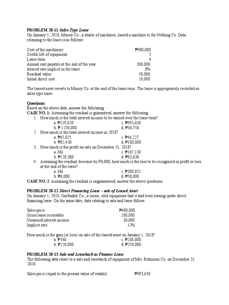Chapter 28 Lease | PDF | Debits And Credits | Depreciation