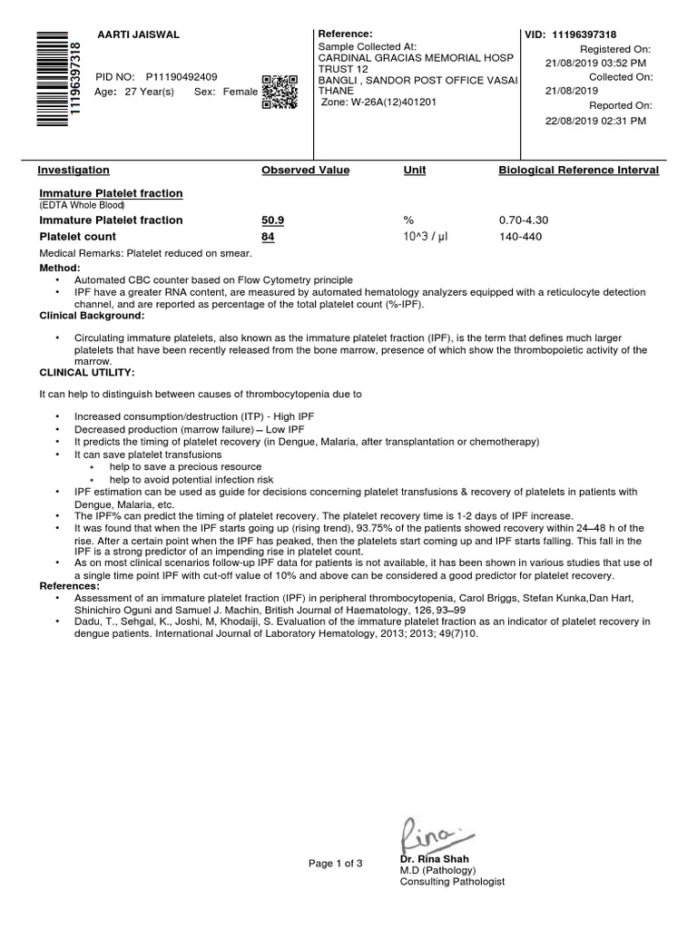 Report of Platelet | PDF | Cell Biology | Immunology