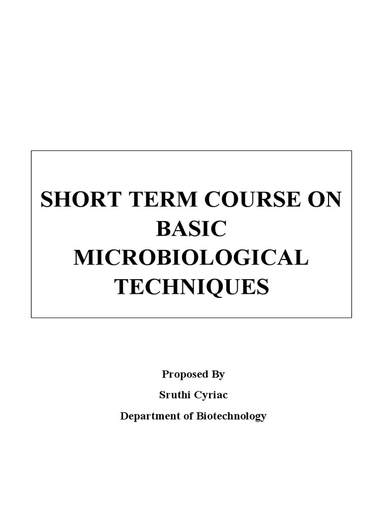 Basic Microbiological Techniques | PDF