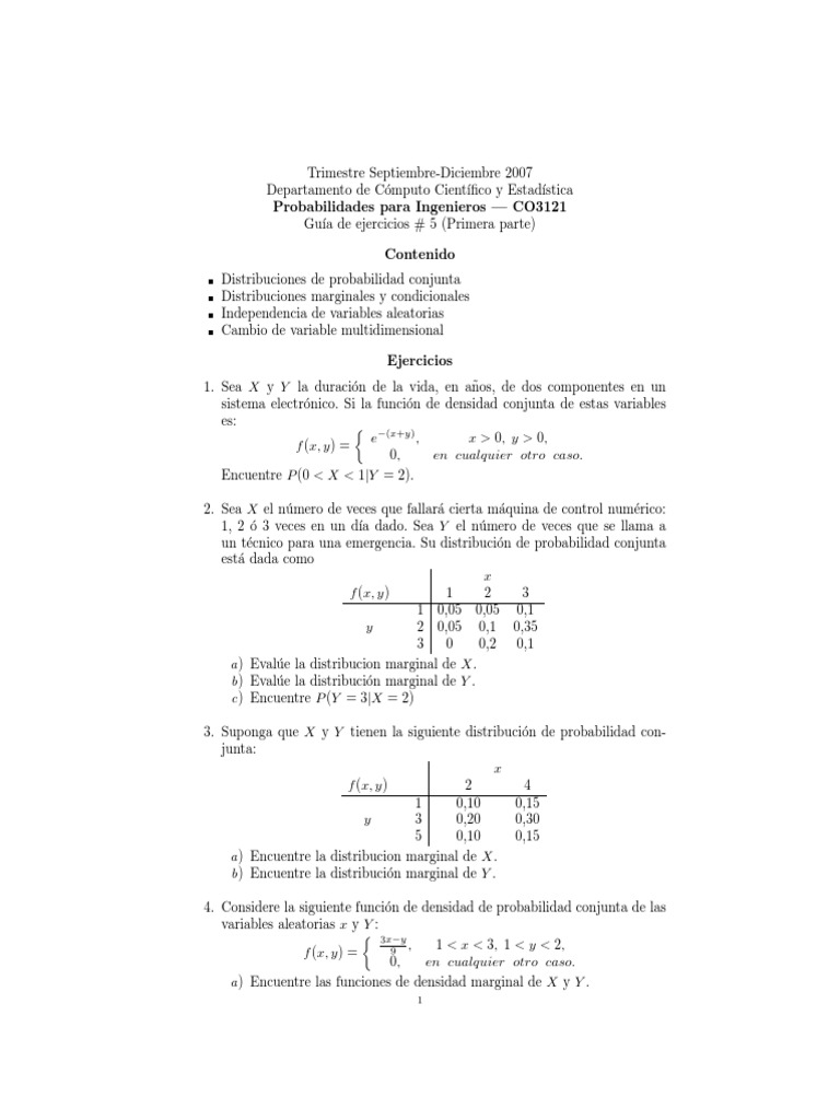 CO-3121 Práctica 5 Parte 1 | PDF | Variable aleatoria | Densidad