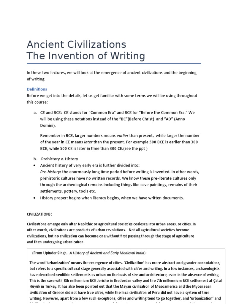 Emergence of Writing in Ancient Civilizations | PDF | Cuneiform ...