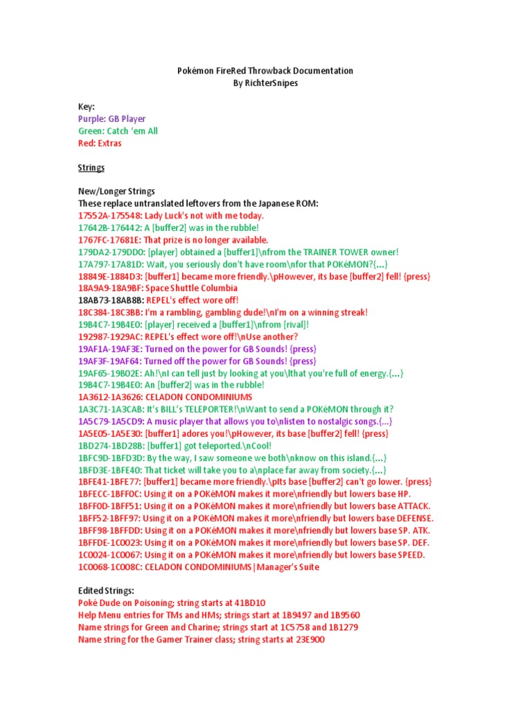 Pokémon FireRed Throwback Guide | PDF | Works | Video Games