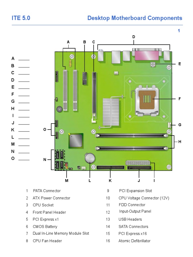 Motherboard Component Quiz PDF | PDF
