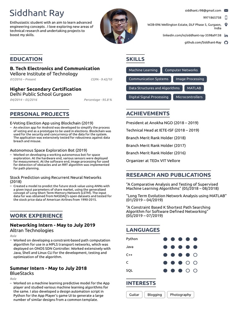 Siddhant's Resume | PDF | Machine Learning | Algorithms