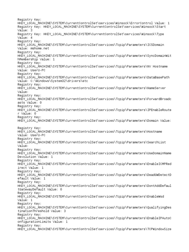 Connectivity Registry Keys | PDF | Windows Registry | Data Serialization Formats