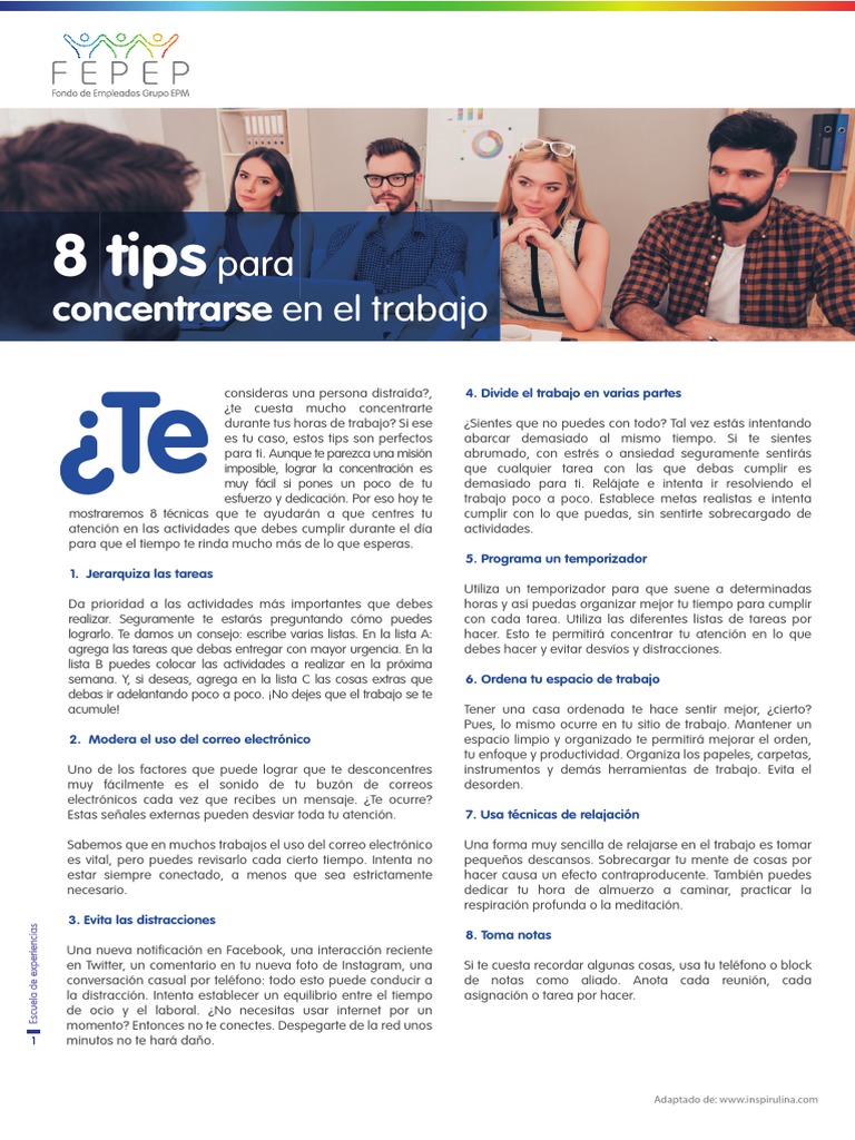 Tips para Concentrarse en El Trabajo PDF | PDF | Science | Ciencia humana