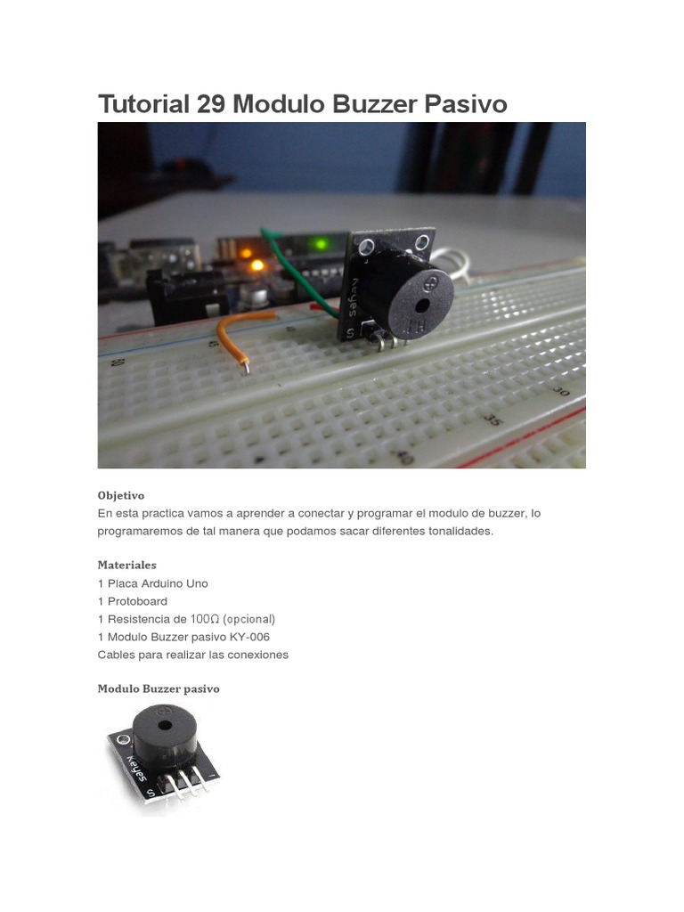 Tutorial Modulo Buzzer Pasivo | PDF