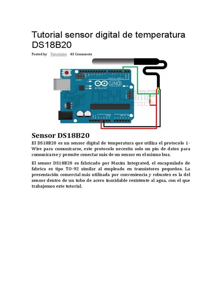 Tutorial Sensor Digital de Temperatura DS18B20 | PDF | Sensor | Mosfet